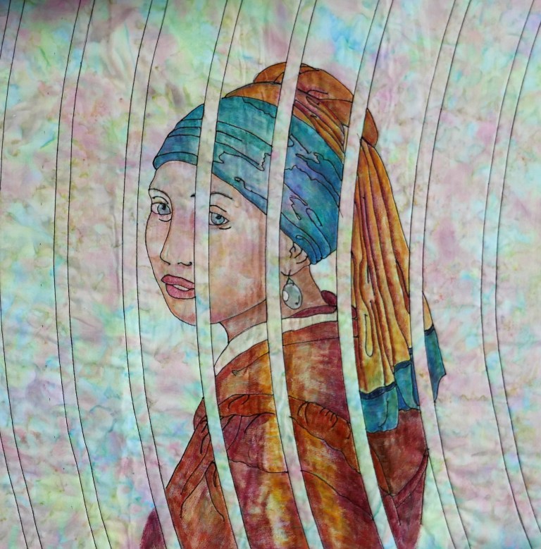 Coloring fabric with colored pencils | Mystery Bay Quilt Design